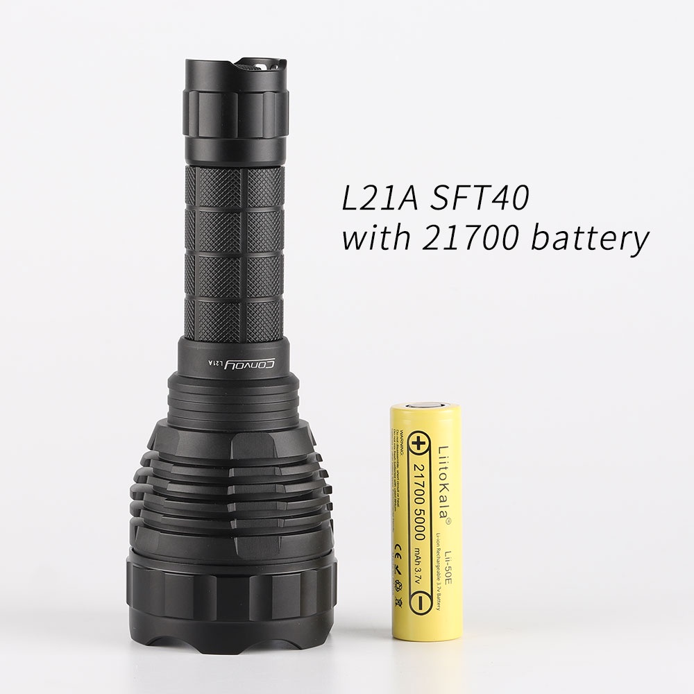 Convoy L21A พร้อมไดรเวอร์ SFT40 8A 12 กลุ่ม ไฟฉาย 21700 พร้อมแบตเตอรี่ ...