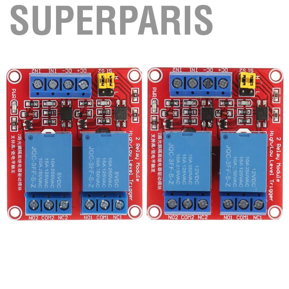 Superparis 2 Channel Relay Module with Optocoupler High Low Level ...