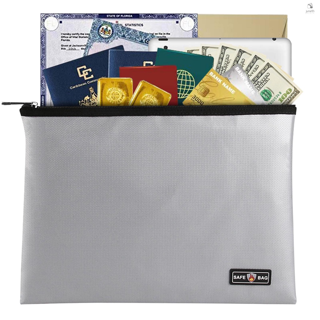 Fireproof and Waterproof File Folder Money Bag Safe Storage Pouch ...