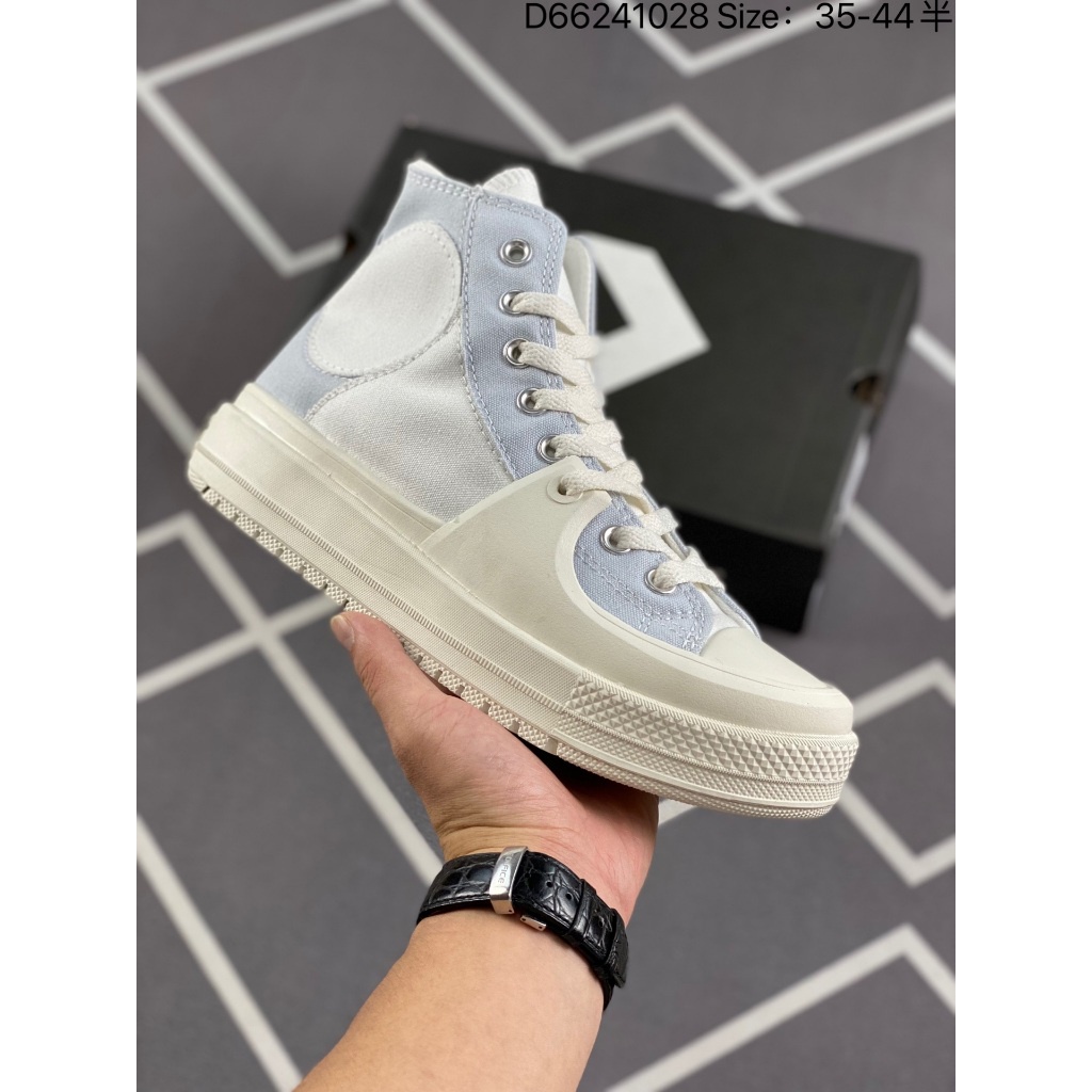 2024 Converse All Star Construct ป้องกันการลื่นไถลและทนต่อการสึกหรอรองเท้าผ้าใบลำลองสูง ...