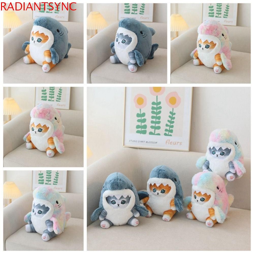 Radiantsync Kawaii Shark Cat Plush,ตุ๊กตาสัตว์Soft Shark Cat Plushของเล่น,Fool Plushies 20 ซม./7 ...
