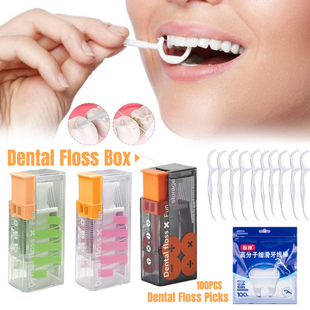 10 ชิ ้ น/box แบบพกพา Floss Dispenser Floss อัตโนมัติ Ejectable Floss ...