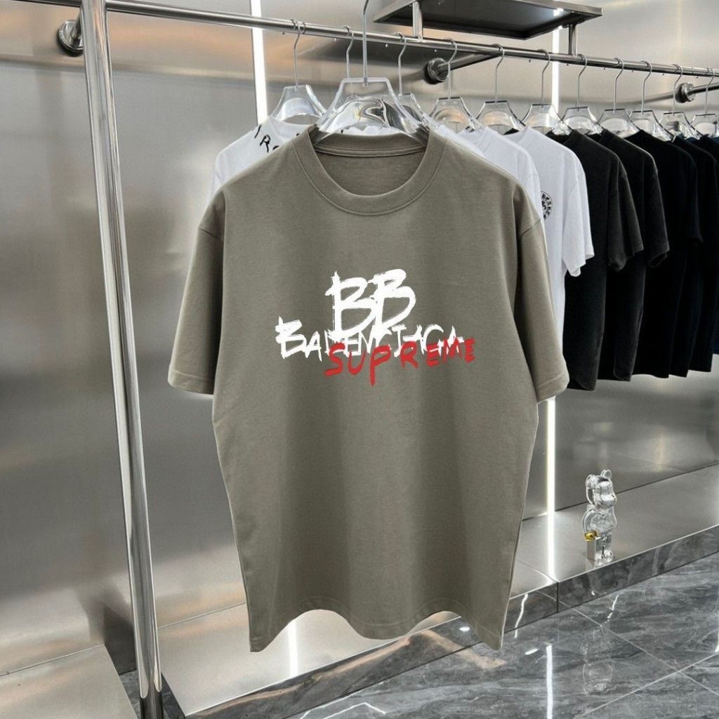 Balen Logo Letter Print Short Sleeved 23ss เทรนด์ใหม่สําหรับบุรุษและ ...