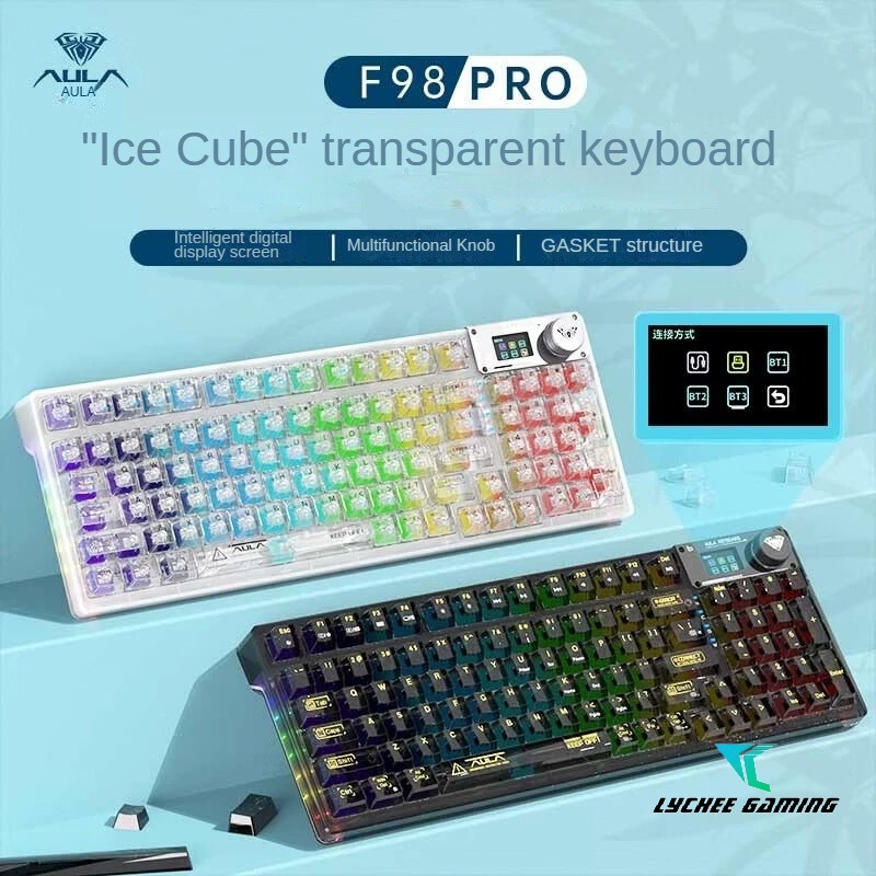 พร้อมส่ง Aula F98pro คีย์บอร์ดเมคคานิคอล RGB แบบใส สามโหมด เปลี่ยนสีได้ | Shopee Thailand