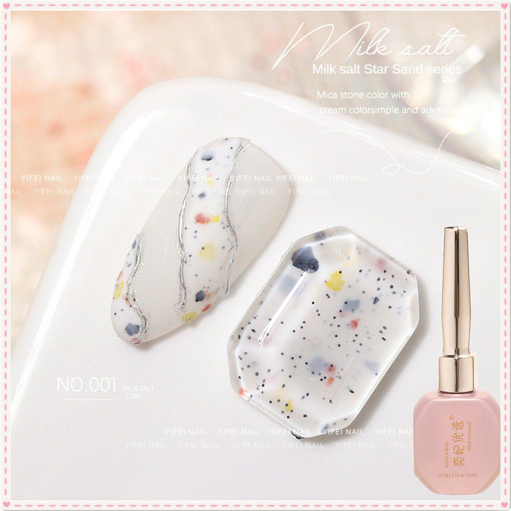 Yi Fei Preferred เล็บเจลนมเกลือ Star Sand Series Macaron สีที่มีสีสัน ...