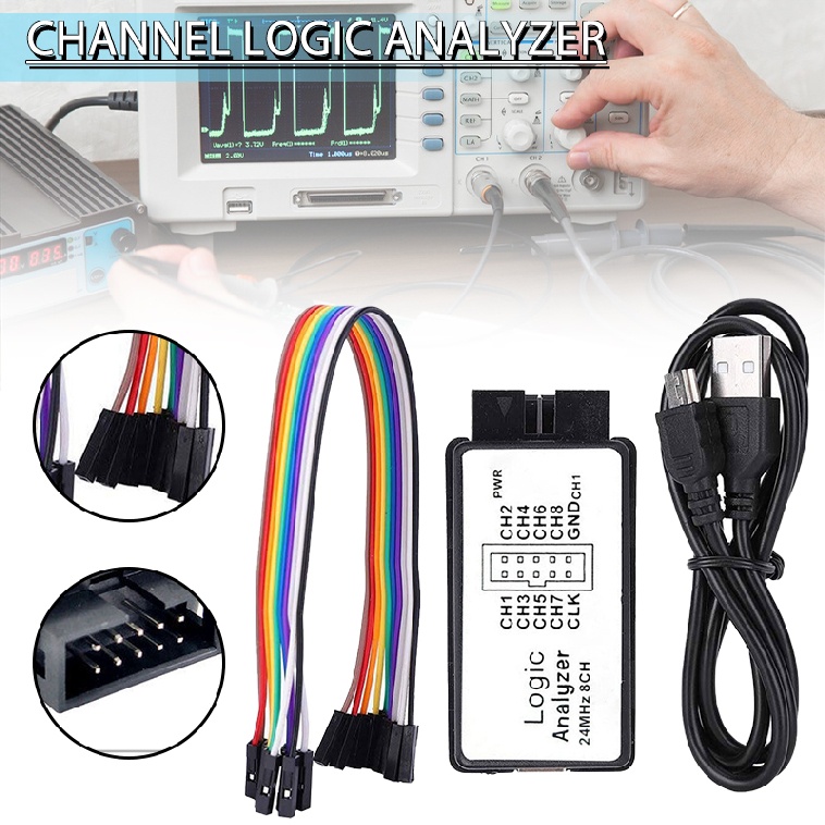 New 24MHz 8 Channel USB Logic Analyzer 8 CH Logic Analyzer for MCU ARM ... New 24MHz 8 Channel USB Logic Analyzer 8 CH Logic Analyzer for MCU ARM ...