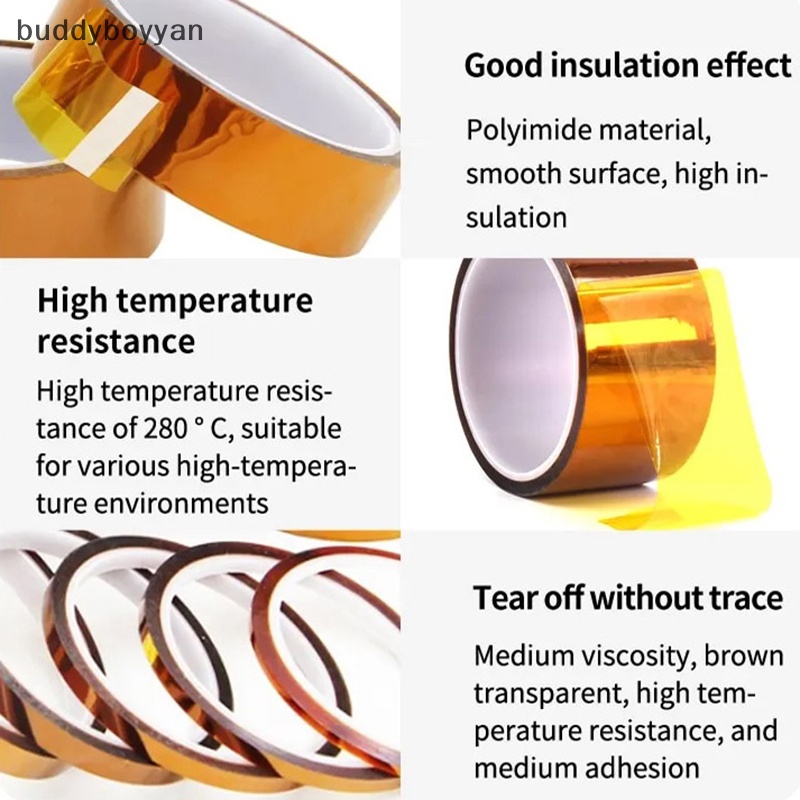 Bbth เทปโพลีอิไมด์ ทนความร้อนสูง กันไฟฟ้าสถิตย์ หลายขนาด ยาว 33 เมตร ...