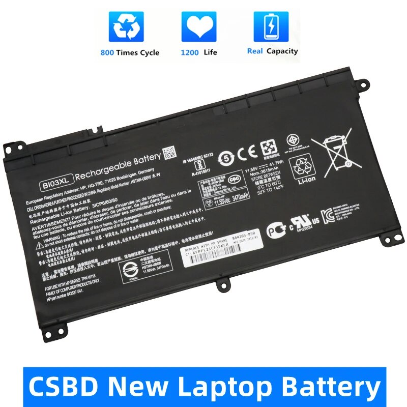 แบตเตอรี่แล็ปท็ BI03XL ON03XL Laptop Battery for HP Stream 14-ax000 ...