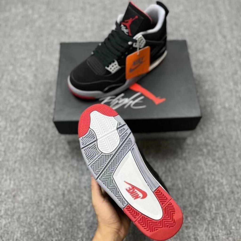 NIKE Air Jordan 4 retro og bred 2019 black red 308497-060 aj4 ...