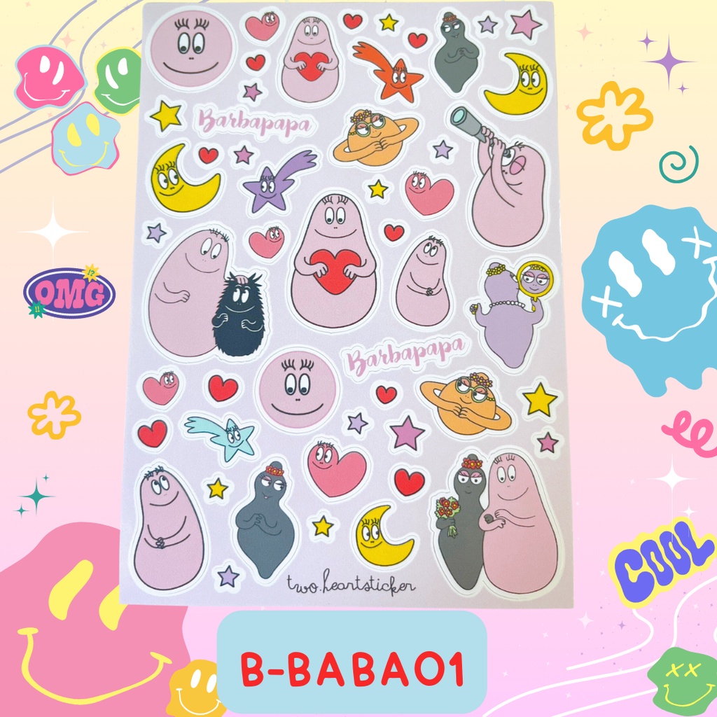 ตระกร้ารวม สติ๊กเกอร์ ลายStickerทำเคสโทรศัพท์ บาร์บ้าปาป้า Barbapapa ...
