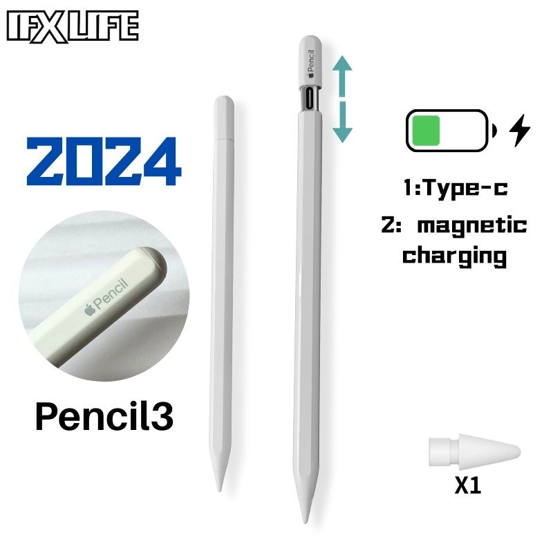 IFXLIFE Pencil3 ปากกาสไตลัส สมาร์ทสไตลัส การชาร์จ Type-c การดูดซับแม่เหล็ก Pad เฉพาะ 2018-2024 ...