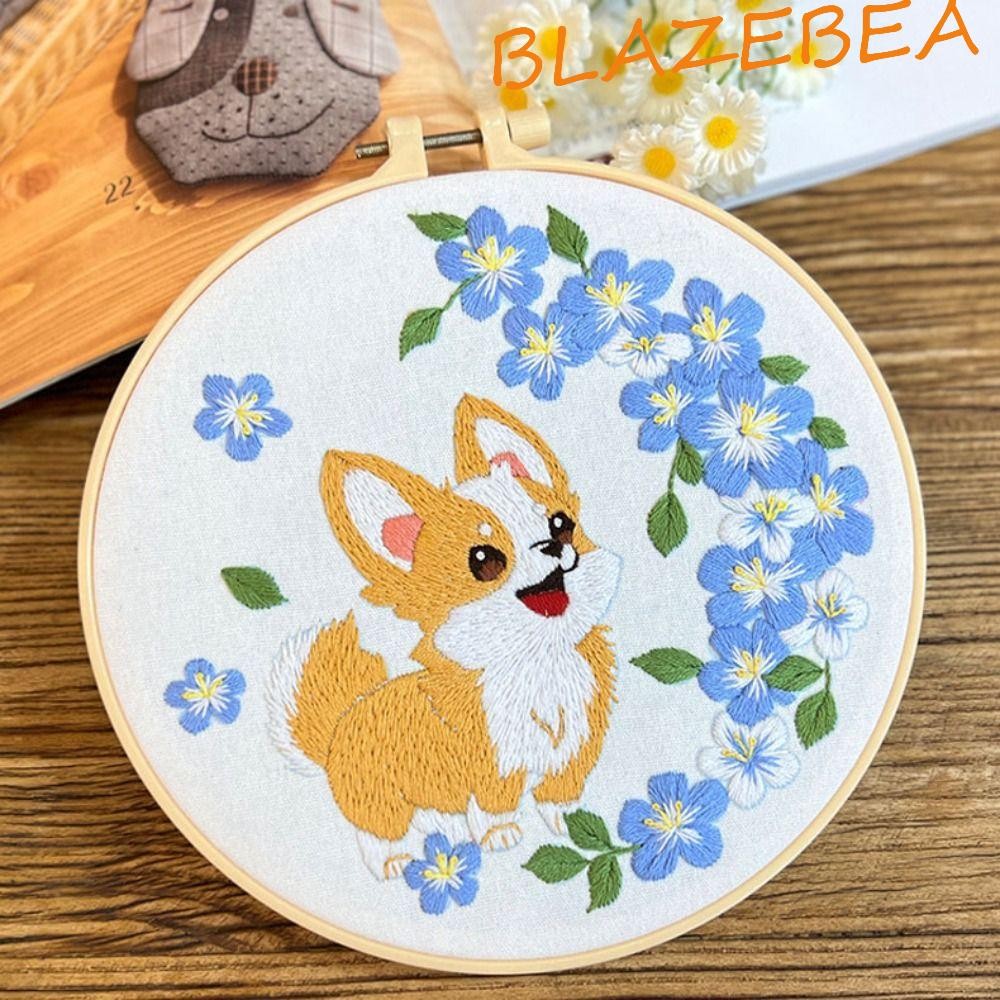 Blazebea ชุดเย็บปักถักร้อยสุนัข, ชุดปักครอสติสสีสันสดใส DIY, ตกแต่งบ้านทําด้วยมือเย็บด้วยมือลาย ...