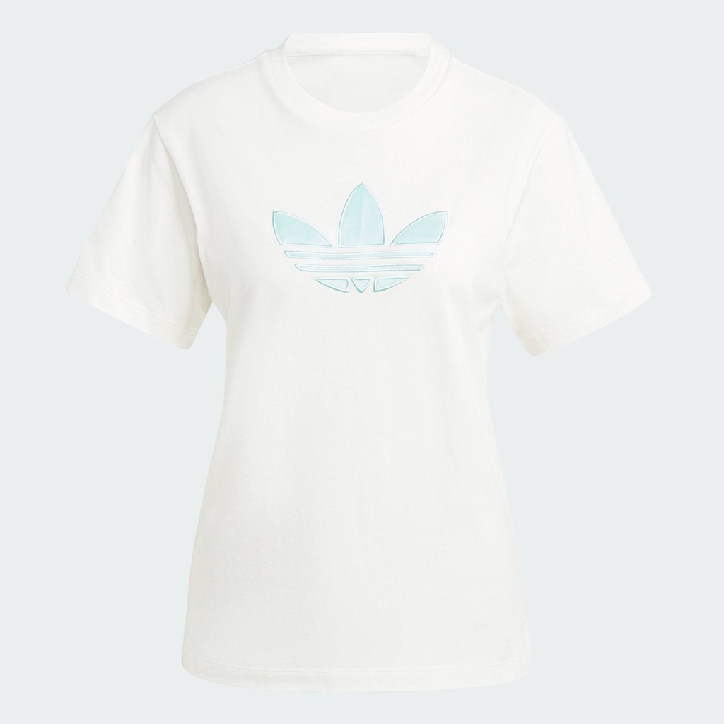 adidas Lifestyle Monogram Trefoil Tee Women White IS3867 | Shopee Thailand