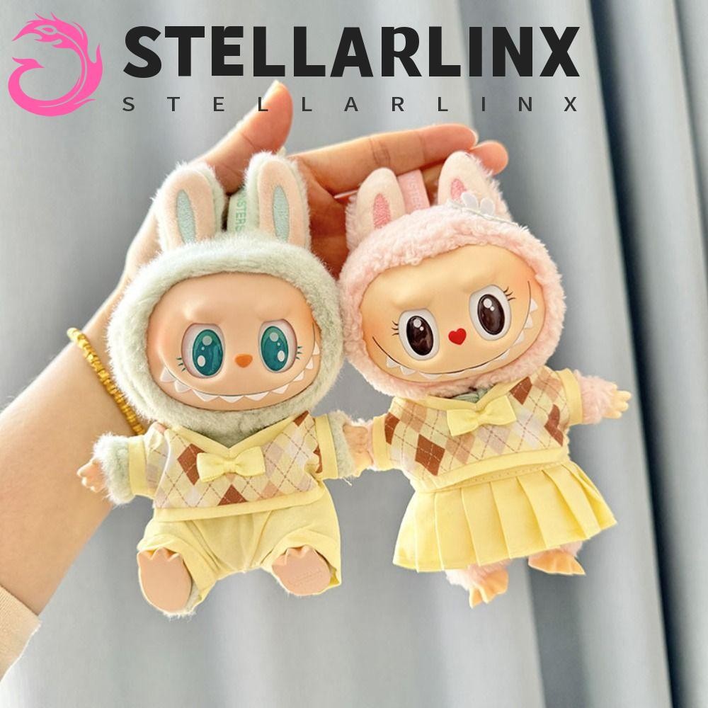 Stellarlinx 17 ซม.Labu Time ผ้า,สไตล์อังกฤษชุดนักเรียน Labubu ตุ๊กตาเสื้อผ้า,แฟชั่น JK เพชร ...