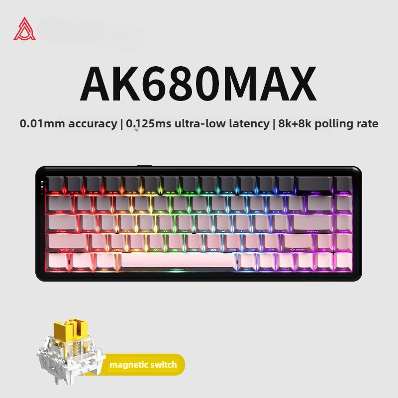 Ajazz AK680 MAX Tri-mode Magnetic Switch แบบมีสาย/บลูทูธ/2.4G Mechaniacl Keybord 8K Polling Rate ...
