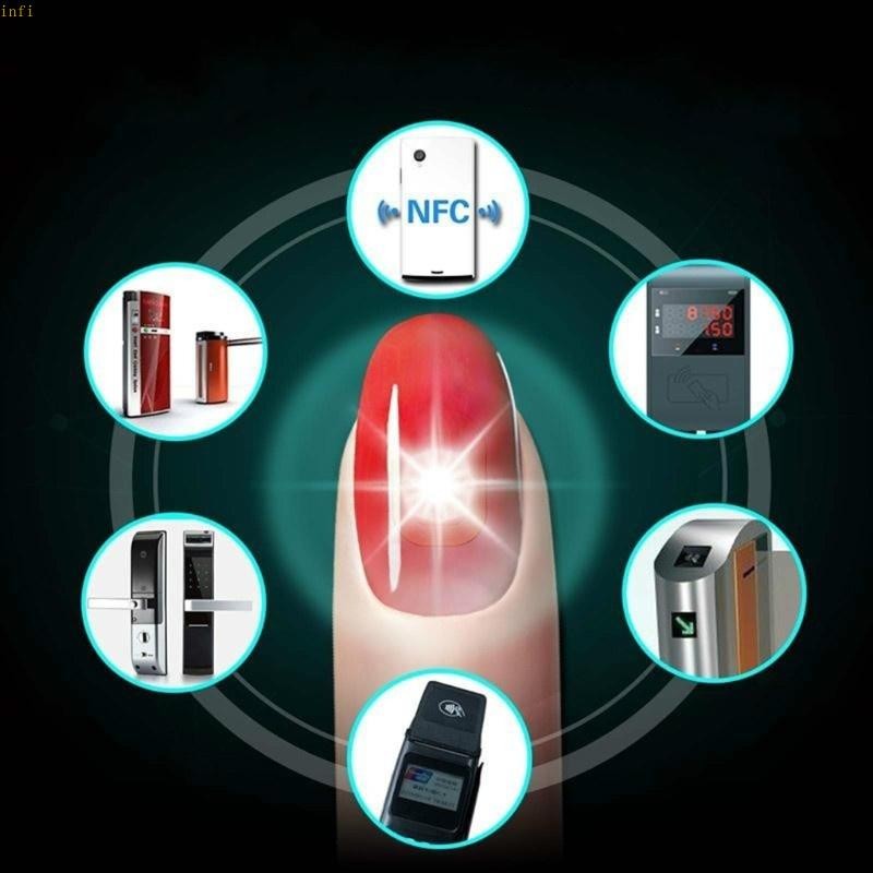 Infi ผู้หญิง NFC เล็บเคล็ดลับสติกเกอร์ DIY โทรศัพท์ LED Light Flash ...