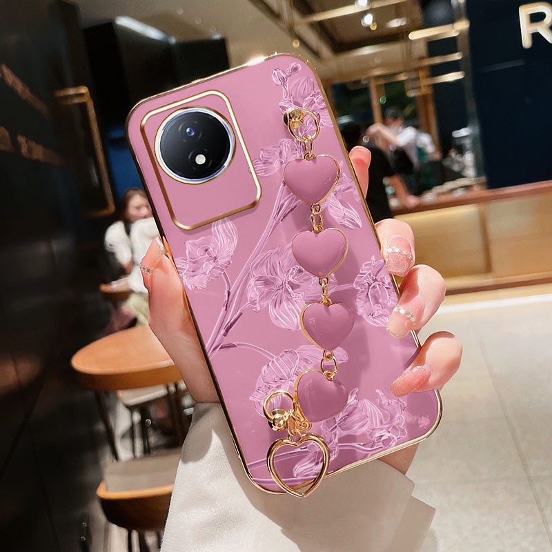 Ybd เคสโทรศัพท์มือถือ ลายดอกไม้ พร้อมสร้อยข้อมือ สไตล์เกาหลี สําหรับ ...