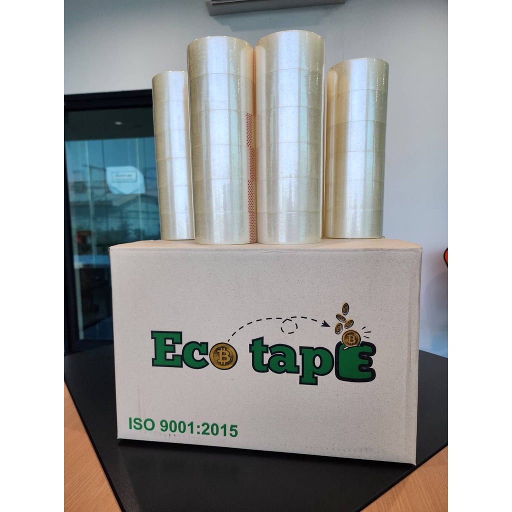 ออกใบกำกับได้ เทปใส/น้ำตาล 2”นิ้ว [1 กล่อง Eco Tape #1ถูกสุดในไทย] 72 ม้วน 40 Mic ไมครอน 100 หลา ...