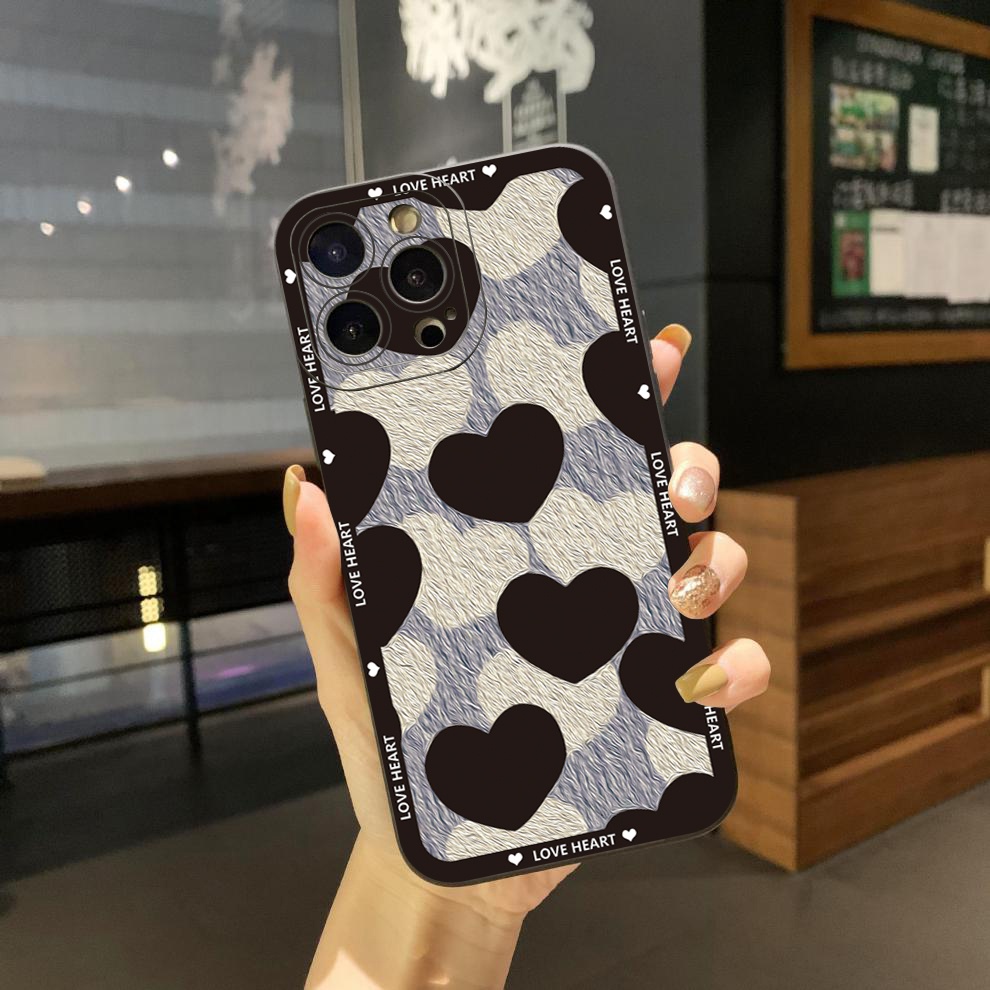 เคสโทรศัพท์มือถือ ขอบสี่เหลี่ยม ลายหัวใจ สําหรับ Samsung Galaxy S20 ...