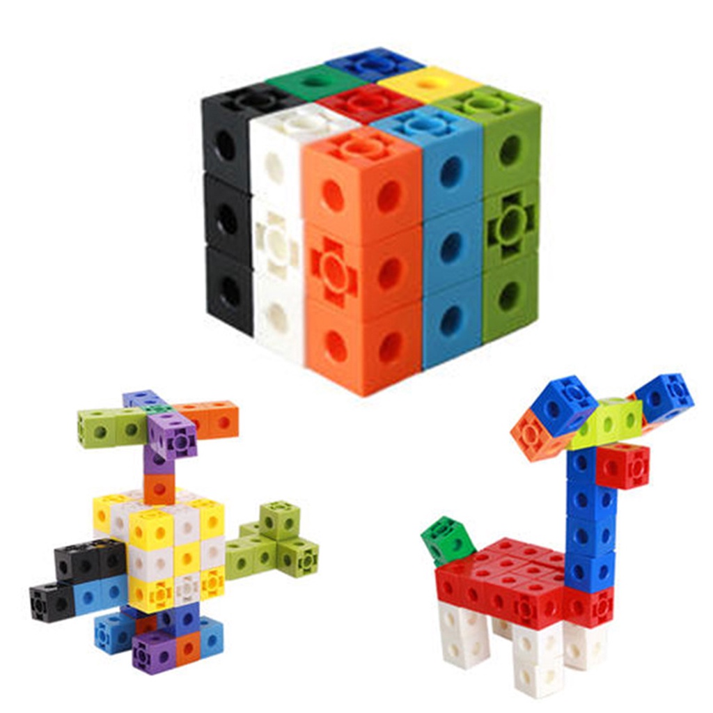 LivingS 100pcs การเชื่อมโยง Building Block 10 สีเด็กแบบพกพา Snap BLOCK ...
