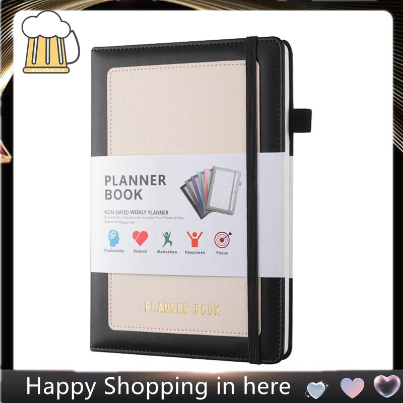 [Pretty] Week Planner 2024 สมุดโน้ต ปกหนัง PU ขนาดกลาง (A5) ปกแข็ง ขนาด ...