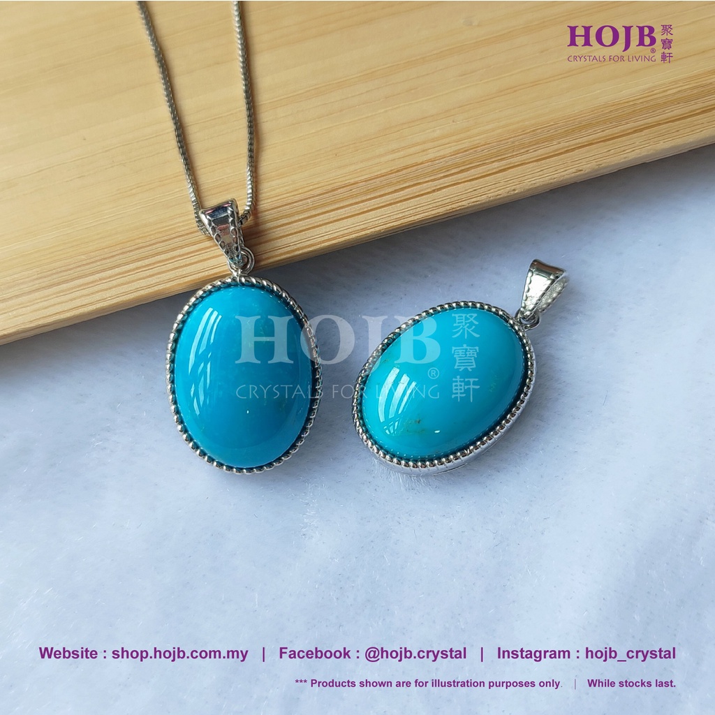 Hojb จี้เงิน S925 เทอร์ควอยซ์ 5A ทรงวงรี 15x20 มม. คุณภาพสูง 15x20 มม. (เทอร์ควอยซ์) 5A 15x20 ...