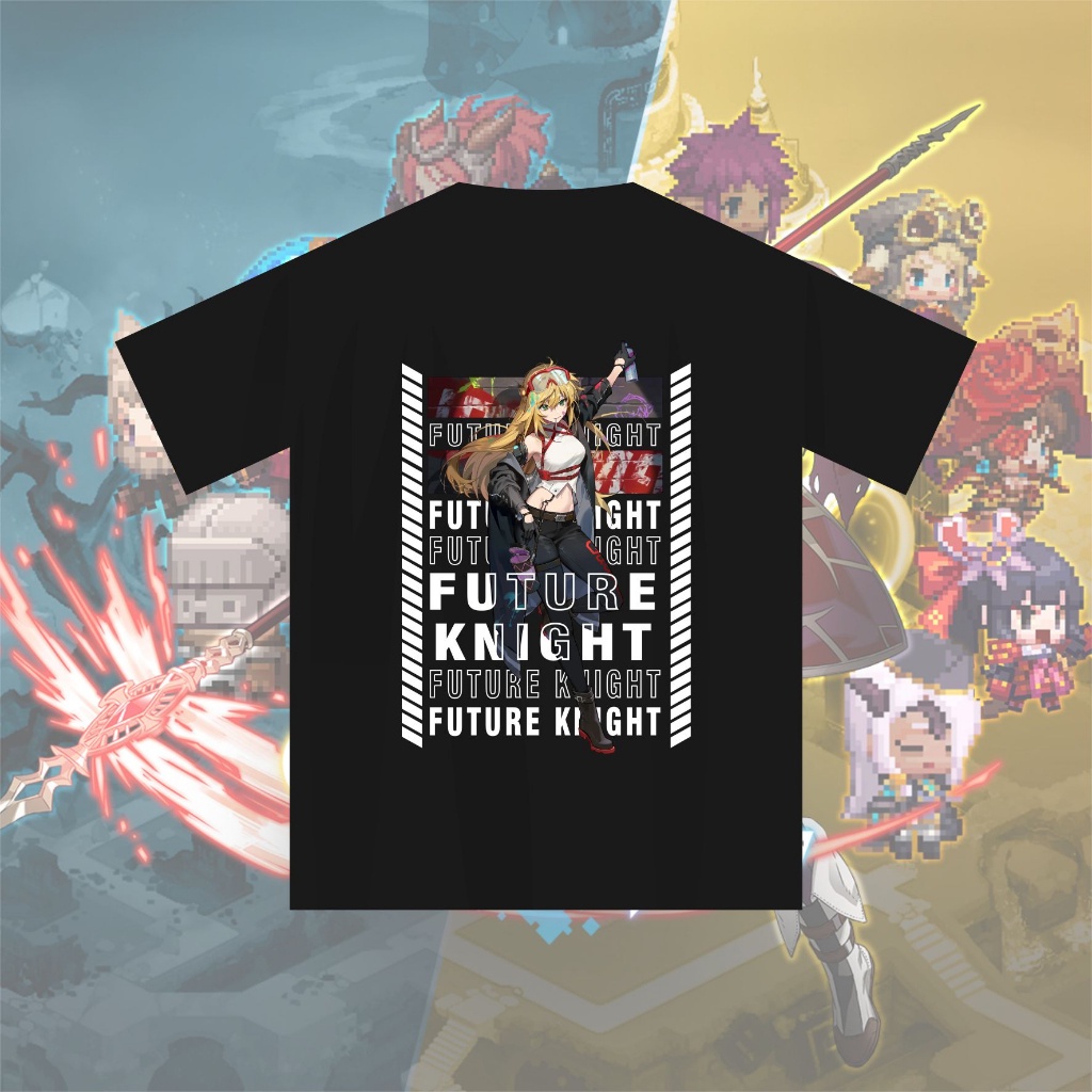มีความสุข เสื้อยืด ผ้าฝ้าย ลาย Guardian Tales Future Knight SC Combed ...