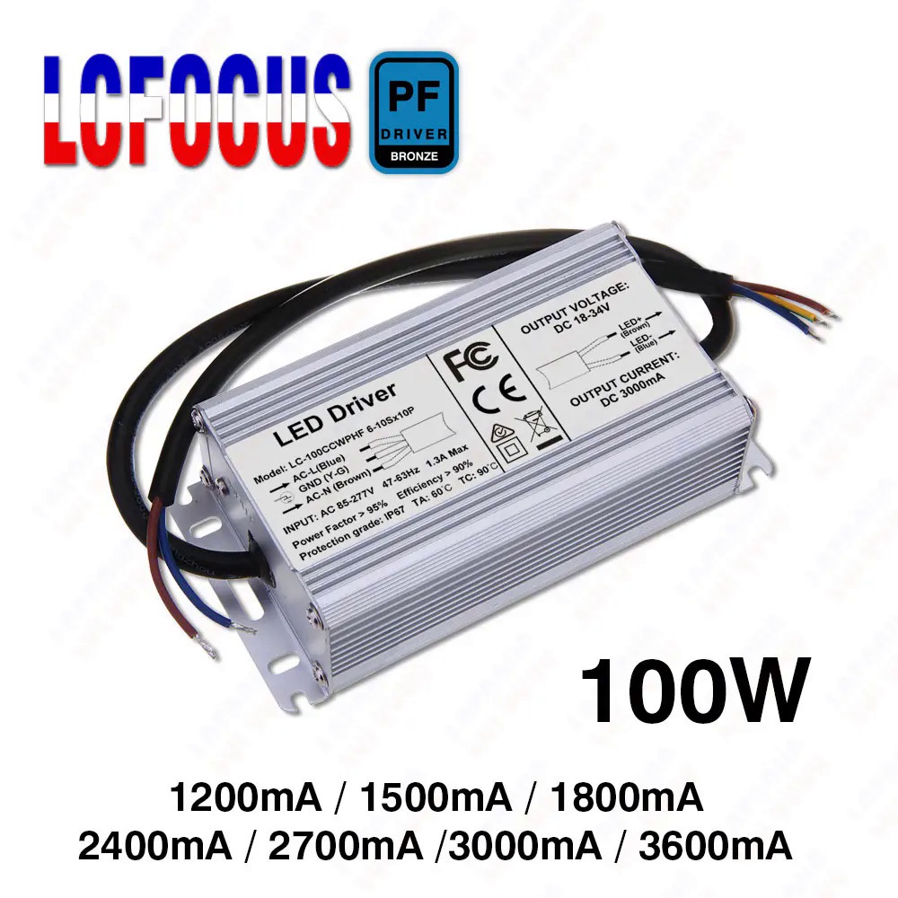 หม้อแปลงไฟ LED 100W 120W IP67 100 120 วัตต์ 1500mA 3000mA 3600mA 4200mA ...