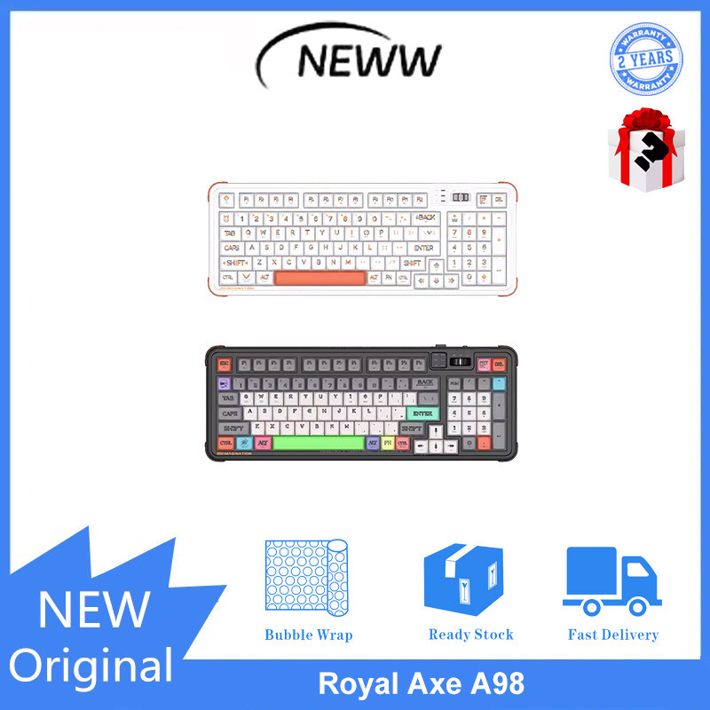 Royal Axe A98 คีย์บอร์ดไร้สายบลูทูธ RGB มีไฟแบ็คไลท์ | Shopee Thailand