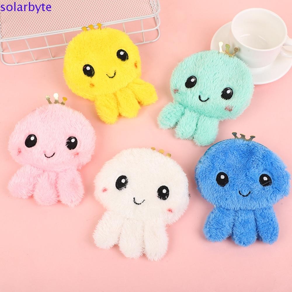 Solarbyte กระเป๋าใส่เหรียญปลาหมึกยักษ์, 12*12 ซม.(4.72*4.72in) กระเป๋าใส่เหรียญตุ๊กตา Plush ...