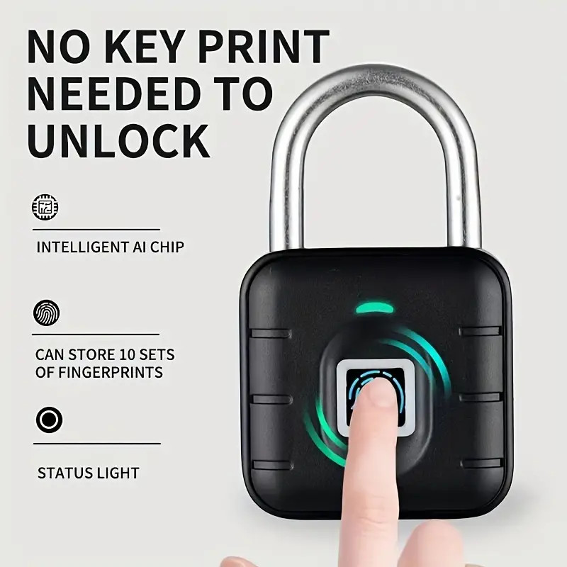 Waterproof Smart Fingerprint Padlock Locker Dormitory Anti-theft ...