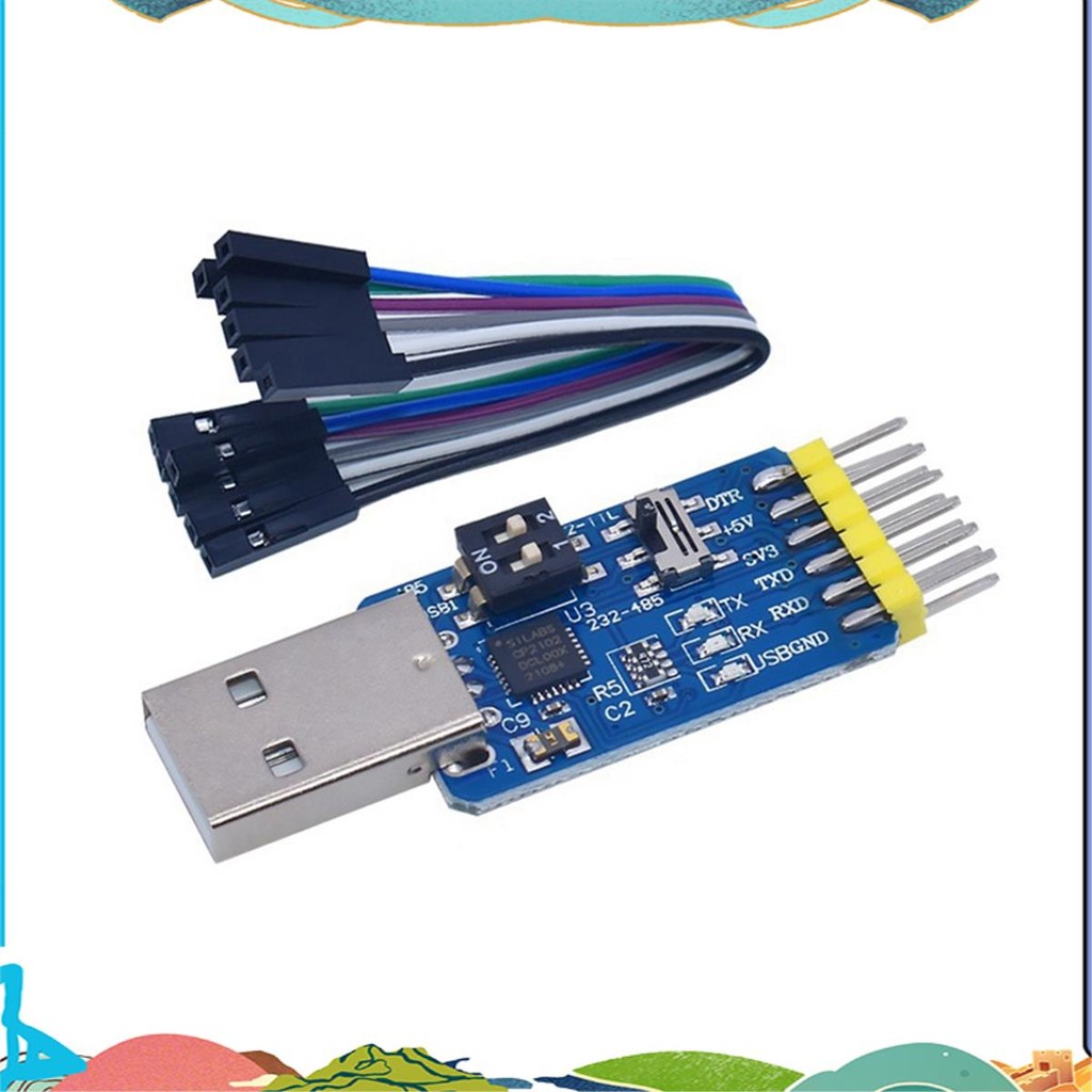 6-in-1 มัลติฟังก์ชั่น USB to UART Serial Port โมดูลชุด USB TTL 485 232 ฟรี Conversion CP2102 USB ...