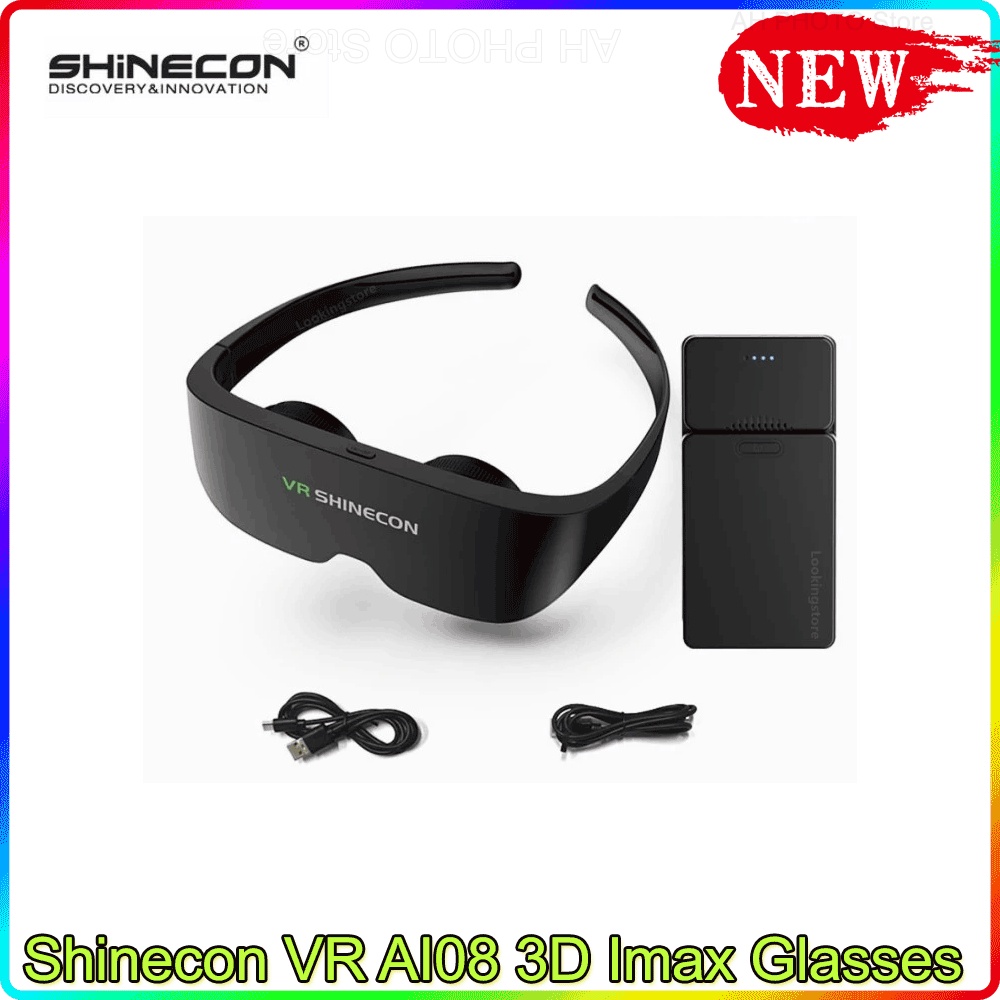 Shinecon แว่นตา Vr AI08 3D Imax SC-AI08 4K หน้าจอยักษ์ ระบบสเตอริโอเสมือนจริง | Shopee Thailand
