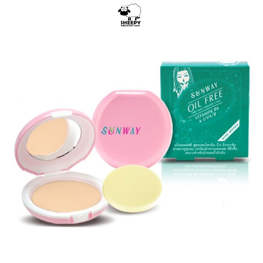 แป้งผสมรองพื้น เหมาะสำหรับผิวมัน Sunway Oil Free Two-way Powder cake ...