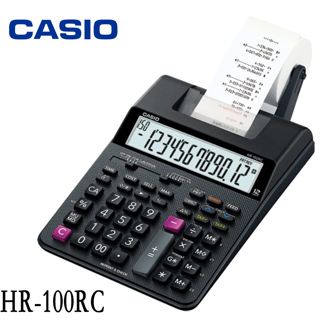 Casio HR-100RC เครื่องคิดเลขพิมพ์กระดาษคาสิโอ ของใหม่ ของแท้ | Shopee ...