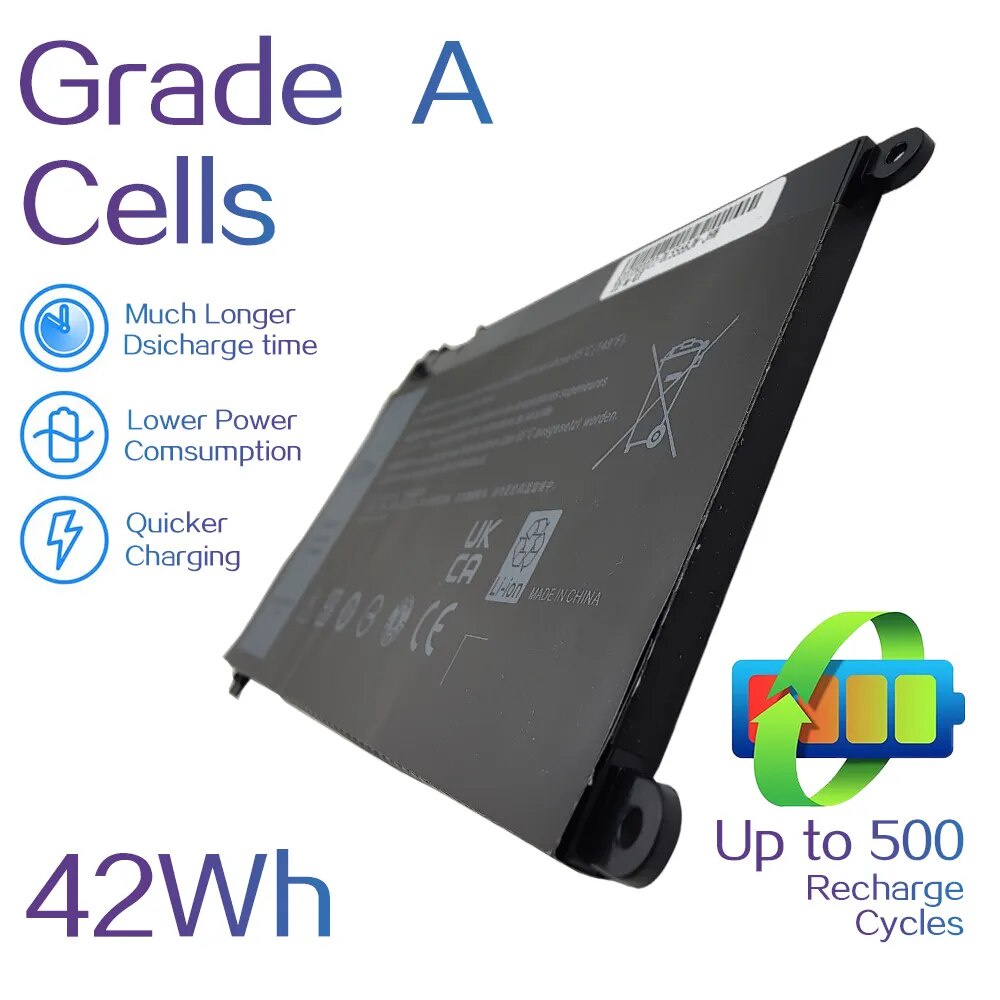 แบตเตอรี่แล็ปท็อป WDX0R 11.4V P58F P69G P75F P66F 3CRH3 For Dell Vostro ...