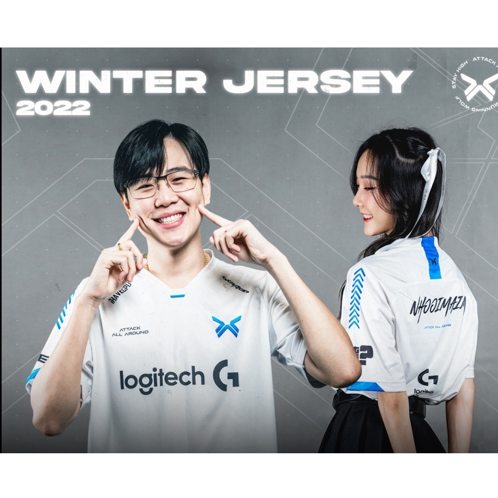 เสื้อยืด ลาย Esports ATTACK ALL AROUND White Limited Edition AAA แฟชั่น ...