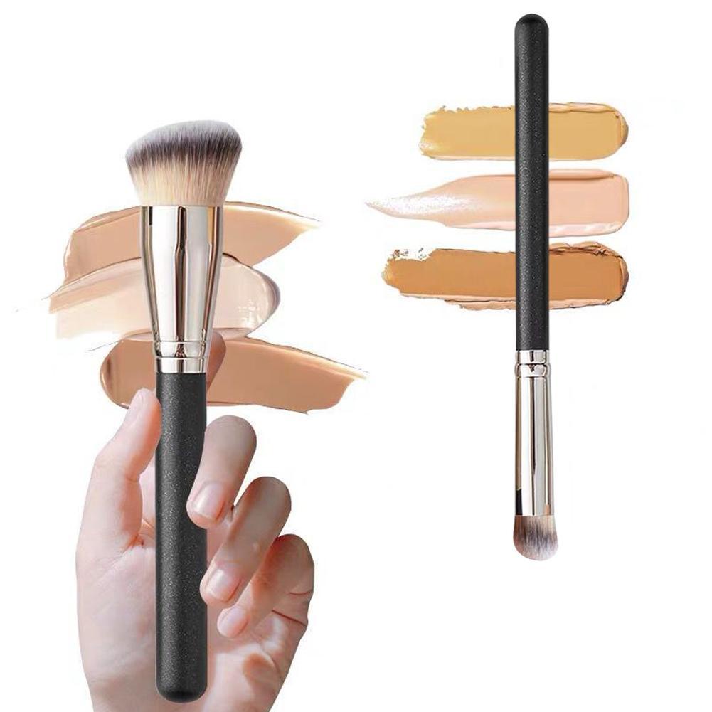 Flat Head Square Foundation Makeup Brush Artificial Fiber Soft Bristles ...