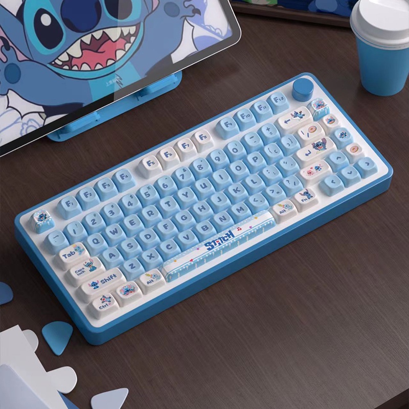 Lilo & Stitch 626 ปุ่มกดคีย์บอร์ด PBT 140 คีย์ สําหรับ 68 75 98 100 104 ...