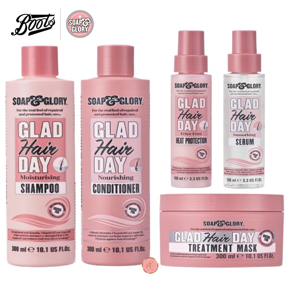 Soap and glory glad day hair shampoo conditione treatment serum heat protection โซพ แอนด์ กลอรี่ ...