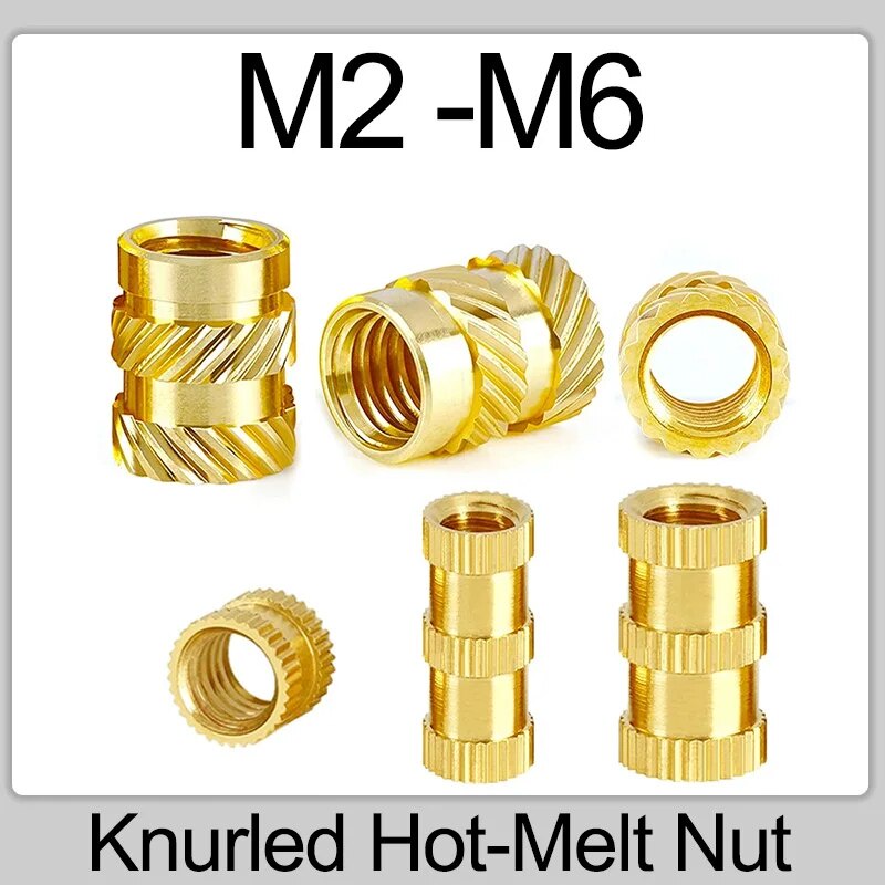 M2 M2.5 M3 M4 M5 M6 Heat Threaded Insert Brass Nut Knurled Hot Melt ...
