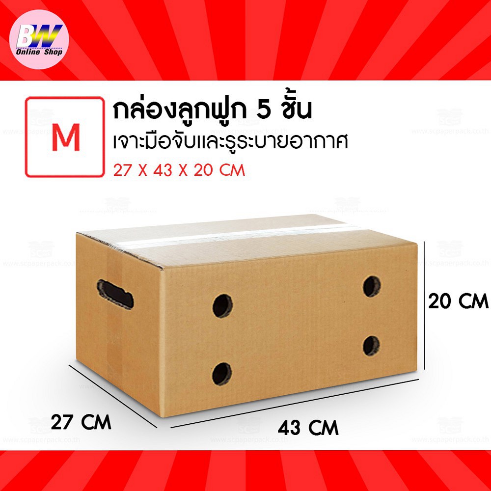 SC Paper-Pack กล่องใส่ผลไม้ลูกฟูก 5 ชั้น ขนาดเทียบเท่า (M) KERRY ...