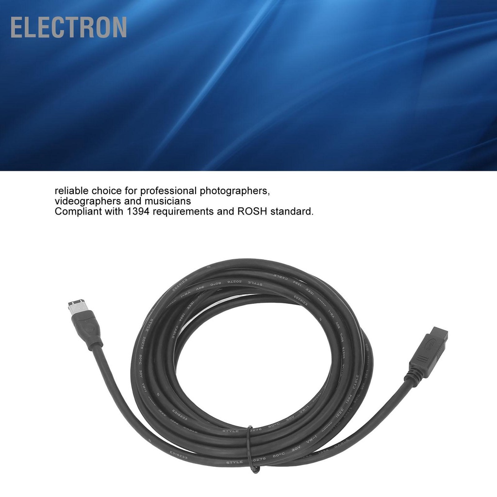 Electron IEEE 1394 Firewire Cable 800Mbps 14.8ft ยาว Plug and Play ชายชาย ROSH มาตรฐาน 9Pin to ...