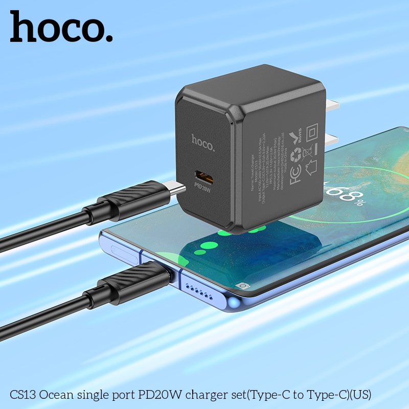Hoco CS13 ชุดชาร์จเร็ว PD 20W หัวชาร์จพร้อมสายชาร์จ ยาว 1เมตร ชนิด PD ...