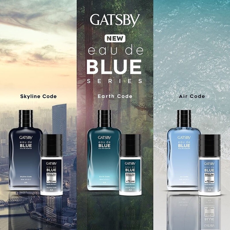 GATSBY Eau De Blue EDP แกสบี้ น้ำหอมสำหรับผู้ชาย 100ml (Skyline/Earth ...