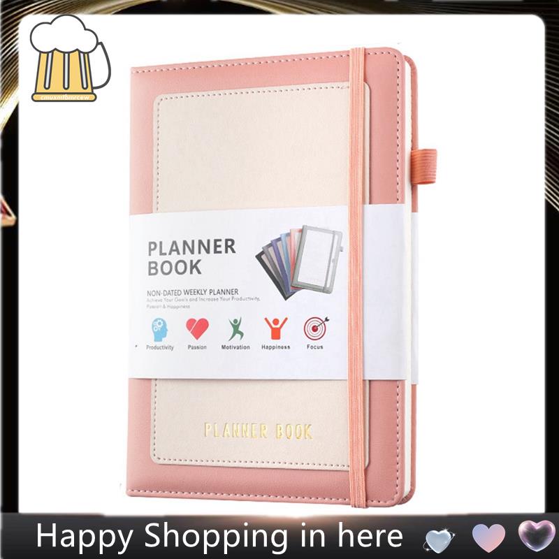 [Pretty] Week Planner 2024 สมุดโน้ต ปกหนัง PU ขนาดกลาง (A5) ปกแข็ง ขนาด ...