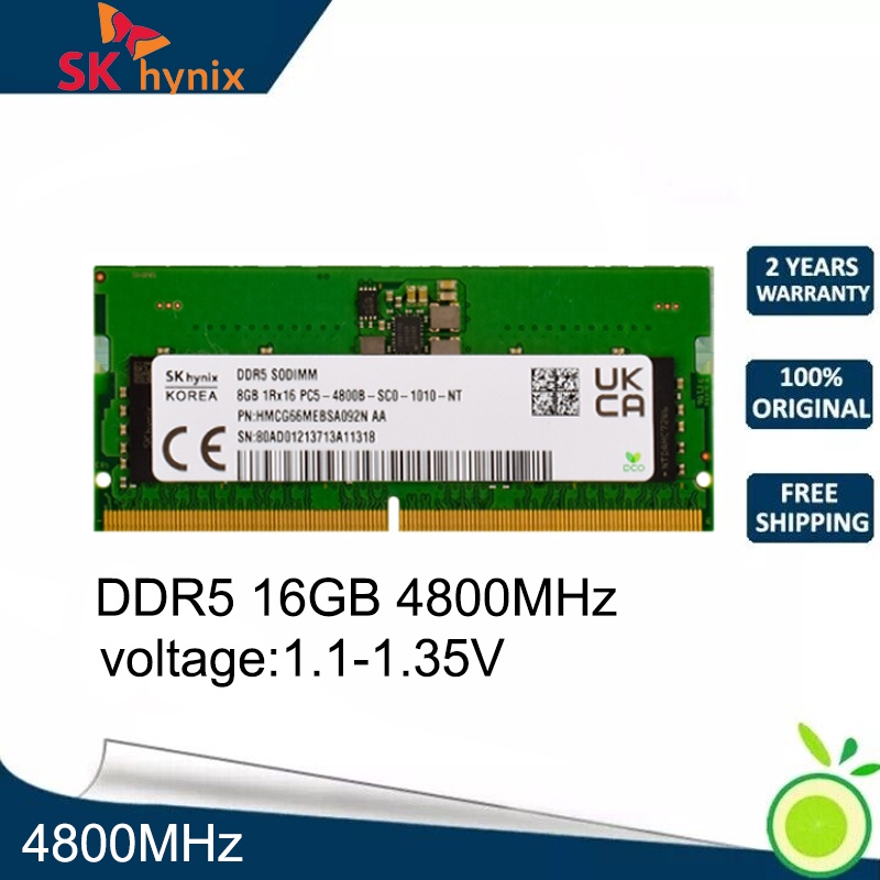 แรมโน้ตบุ๊ก DDR5 SK hynix 8GB 16GB 4800MHz SO-DIMM 262pin สําหรับแล็ปท็อป โน้ตบุ๊ก คอมพิวเตอร์ ...