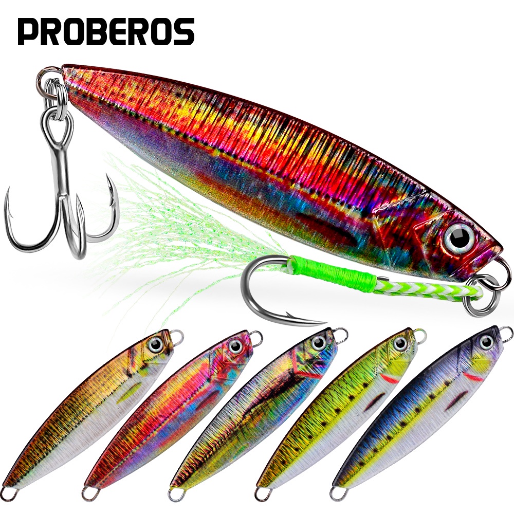 Proberos 1pcs Sinking โลหะ Jigs เหยื่อตกปลา 10g-15g-20g-32g-40g หล่อตกปลา Jigging Lures เหยื่อ ...