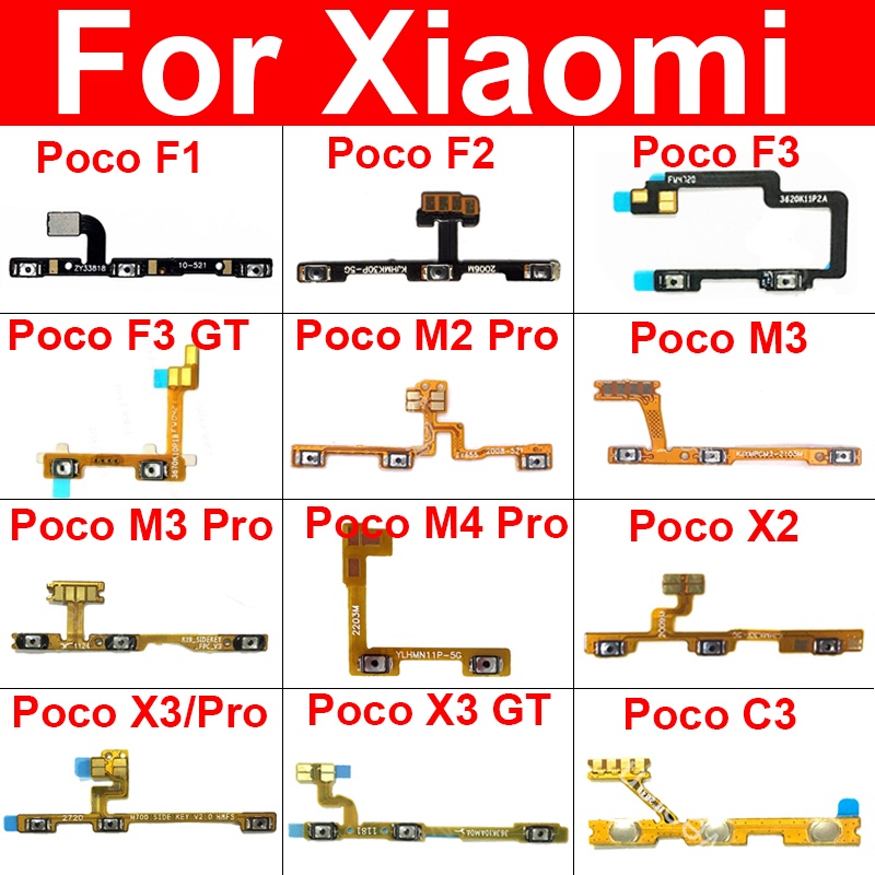 & Power ON OFF Switch ปุ่มปรับระดับเสียงปุ่มริบบิ้น Flex สําหรับ Xiaomi ...