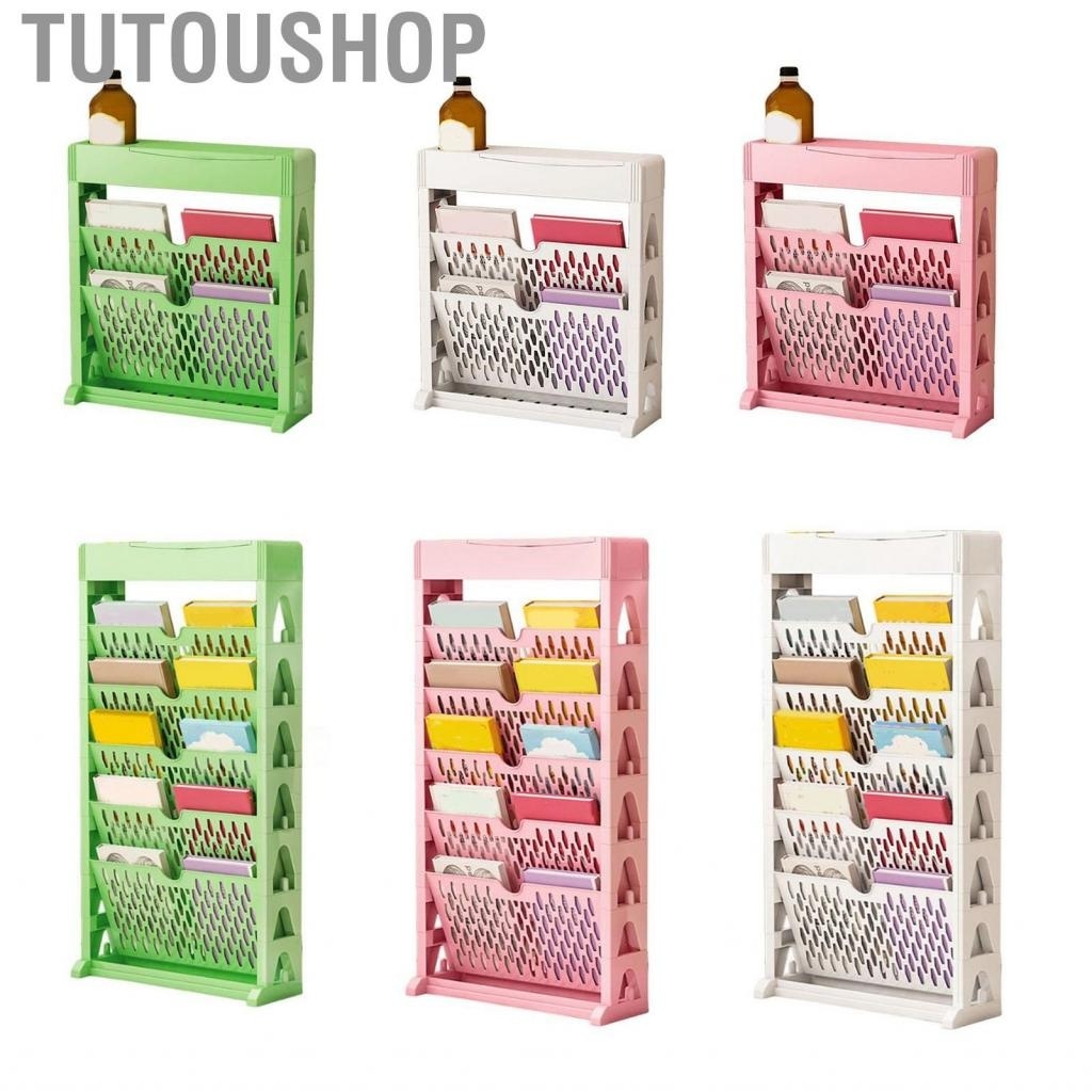 Tutoushop Bookshelf Book Storage Shelf Space Saving Single Row for ...